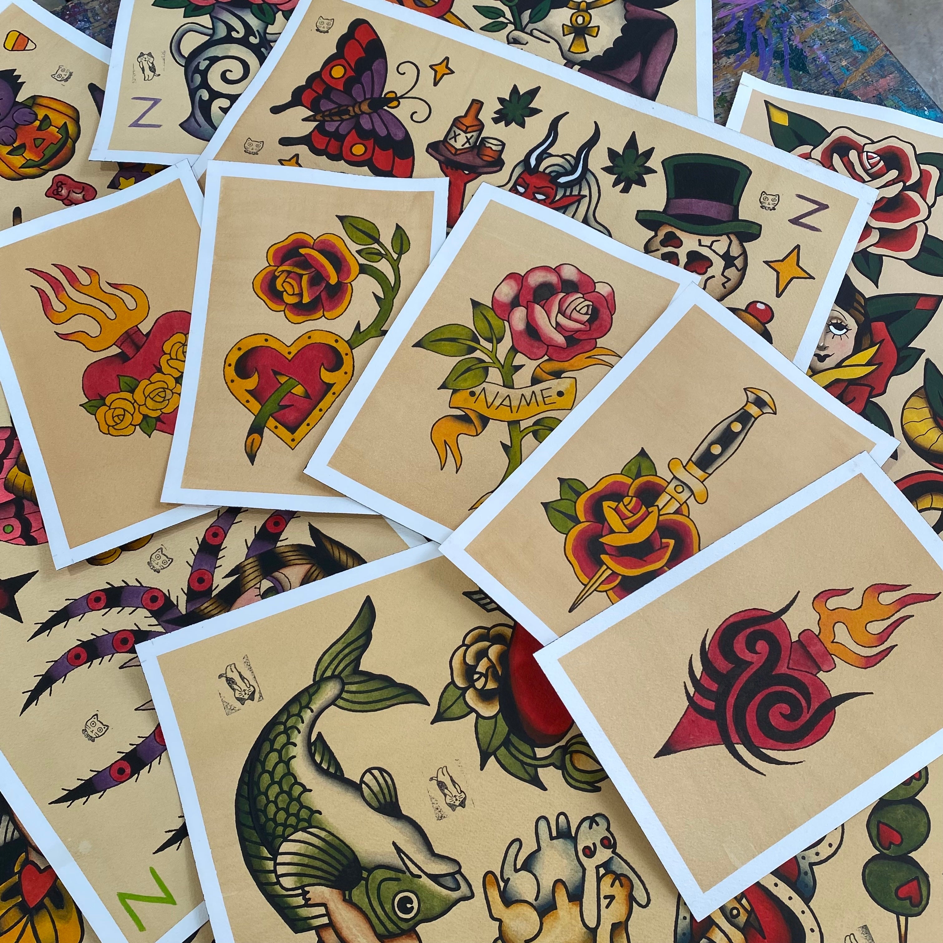 July 18 Spit Shading Tattoo Flash Happy Hour | Oil and Cotton – Oil ...