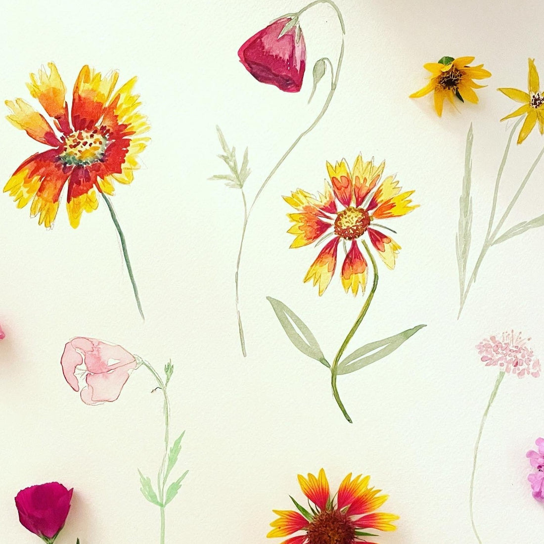 April 26 Spring Florals Watercolor – Oil & Cotton